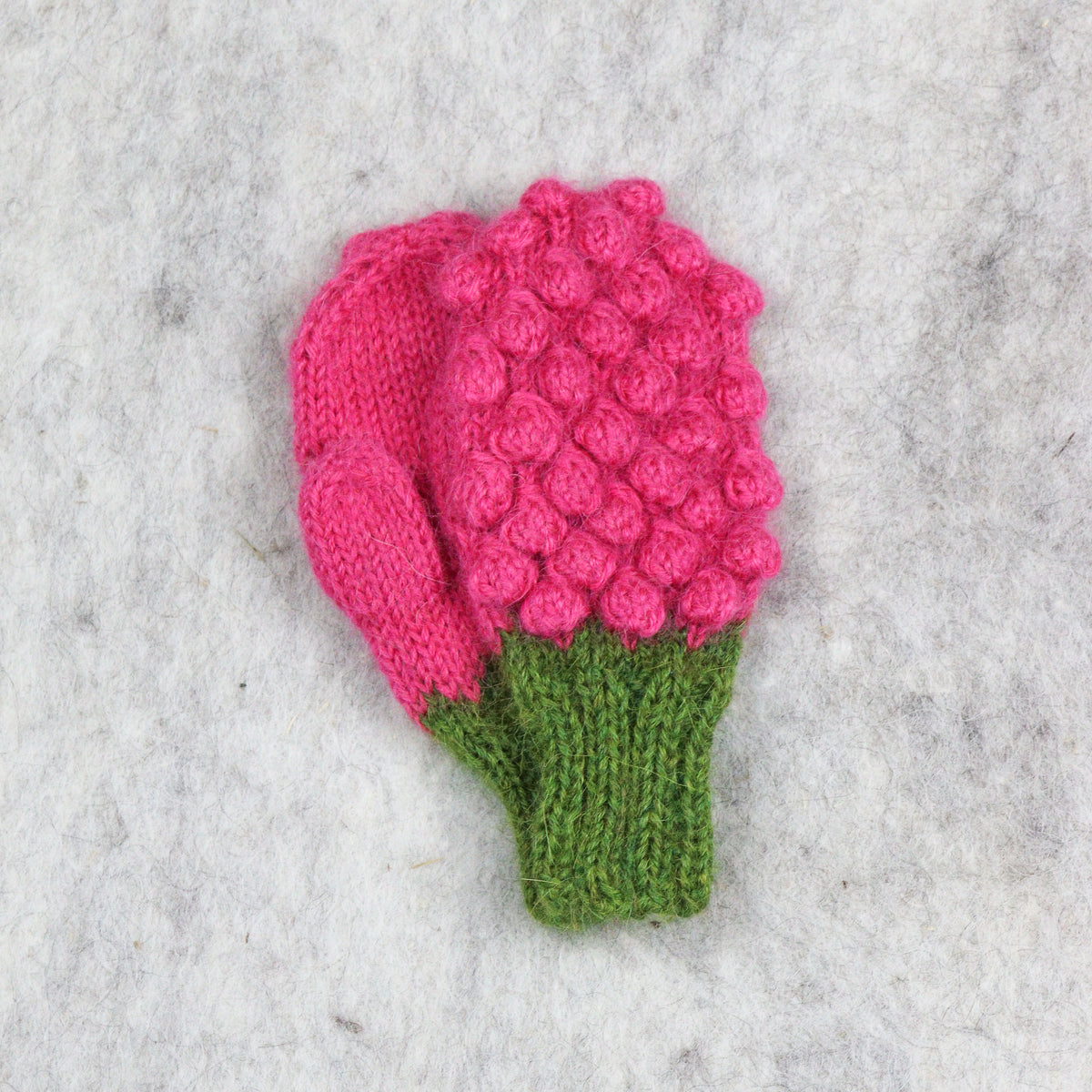 Unique raspberry mittens
